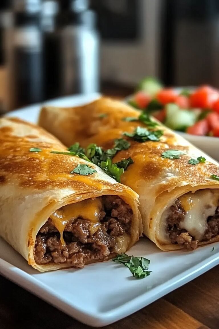 Easy Recipes with Ground Beef – Crispy Beef and Cheese Chimichangas
