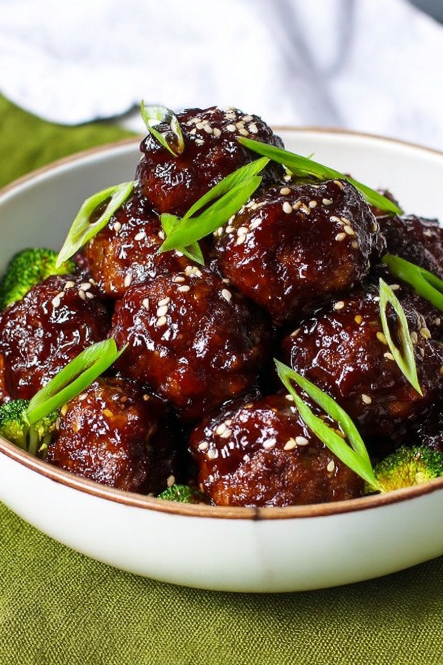 Meatballs Recipe Sticky Mongolian Meatballs And Broccoli